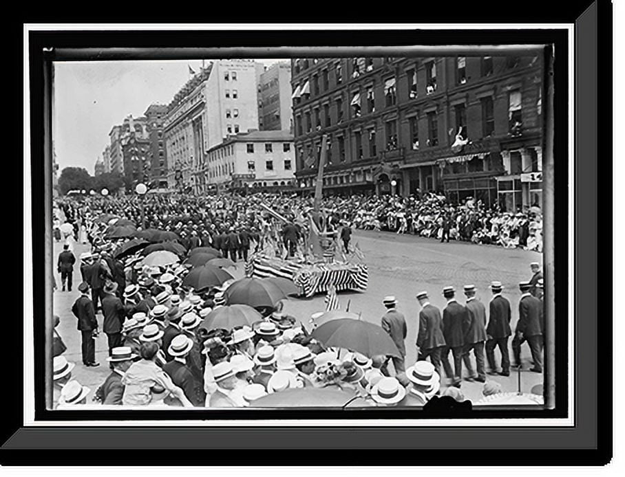 Historic Framed Print, PREPAREDNESS PARADE. FLOAT WITH GUNS - 2, 17-7/8 ...