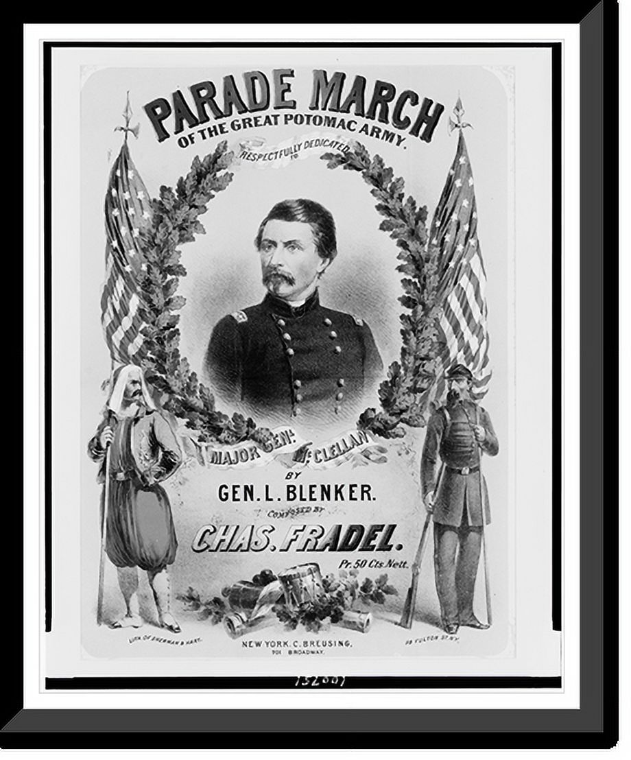Historic Framed Print, Parade march of the great Potomac Army, respectfully dedicated to Major ...