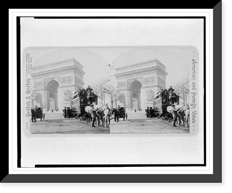 Historic Framed Print, Paris, changing horses at Arc de Triomph, 17-7/8" x 21-7/8" - Walmart.com