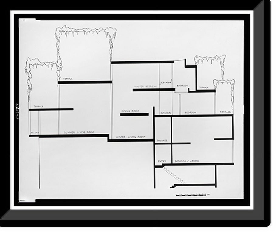 Historic Framed Print, [Paul Rudolph's penthouse apartment, 23 Beekman ...