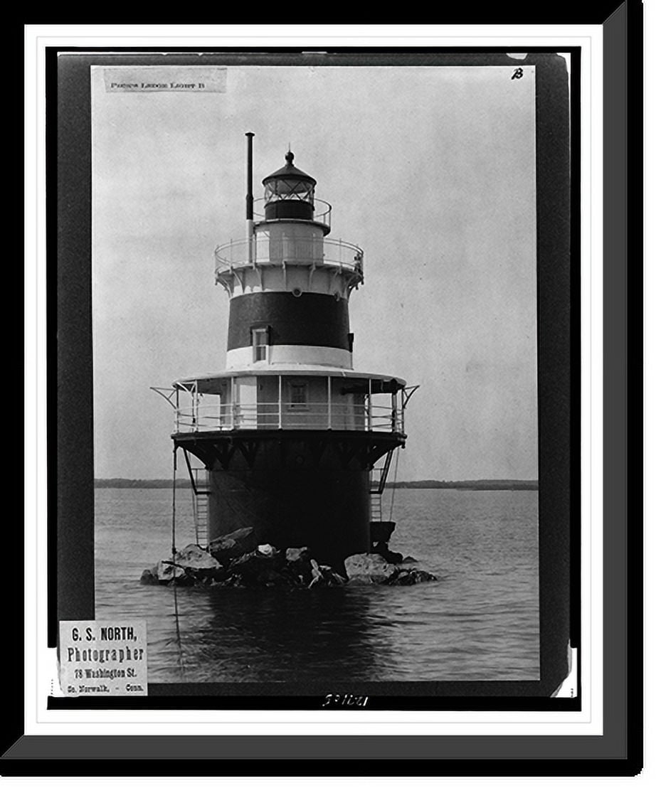 Historic Framed Print, Peck's ledge light B.G.S. North, Photographer ...