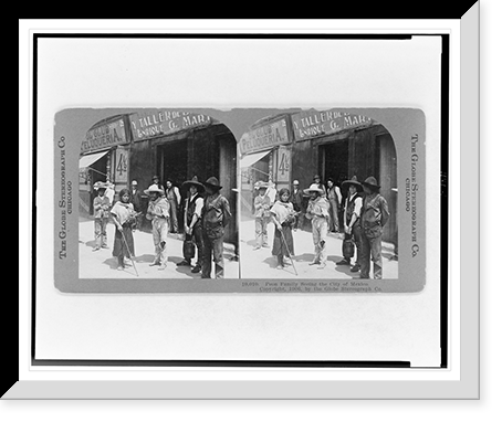 Historic Framed Print, Peon family seeing the city of Mexico, 17-7/8" x ...