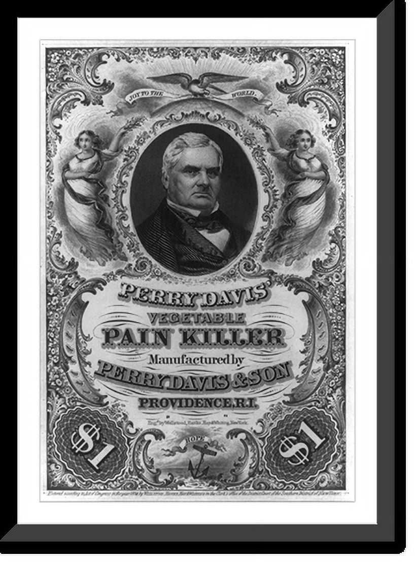 Historic Framed Print, [Perry Davis, bust, facing right, on ...