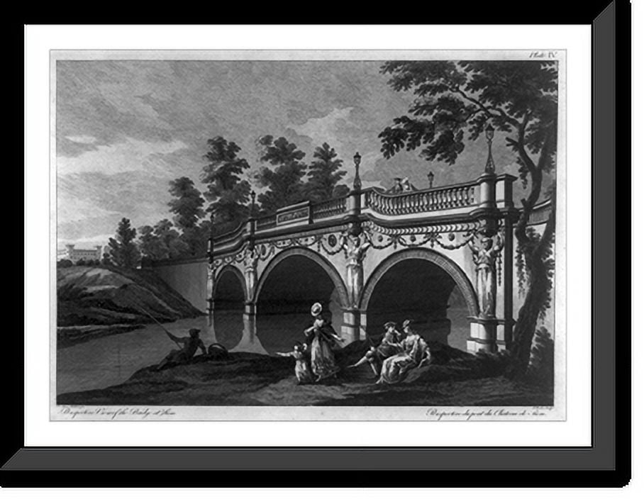 Historic Framed Print, Perspective view of the bridge at Sion.E. Rooker ...
