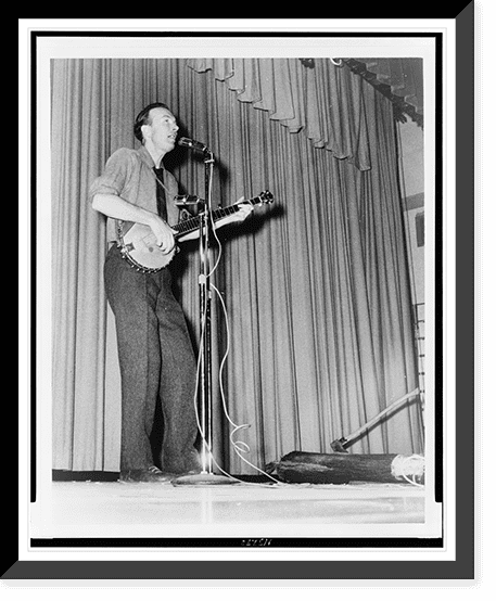 Historic Framed Print, [Pete Seeger, full-length portrait, performing ...