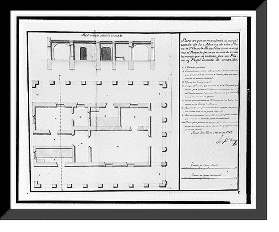 Historic Framed Print, [Plan of the customs house in San Juan, Puerto ...