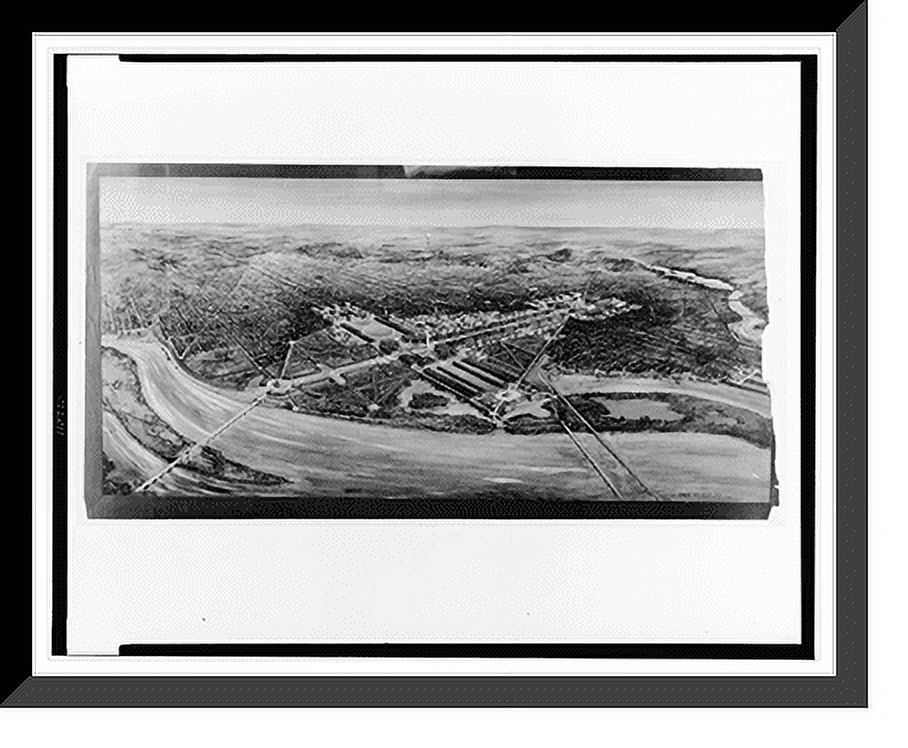 Historic Framed Print, Planning drawing for a park for the Senate Park ...