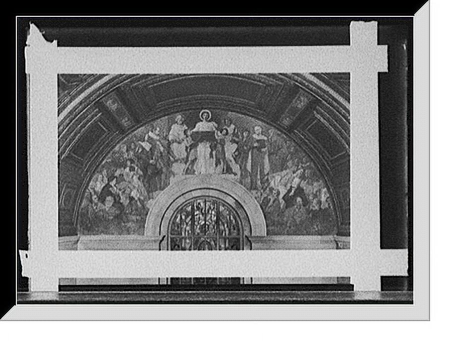 Historic Framed Print, [Poetry mural, Detroit Public Library, showing ...