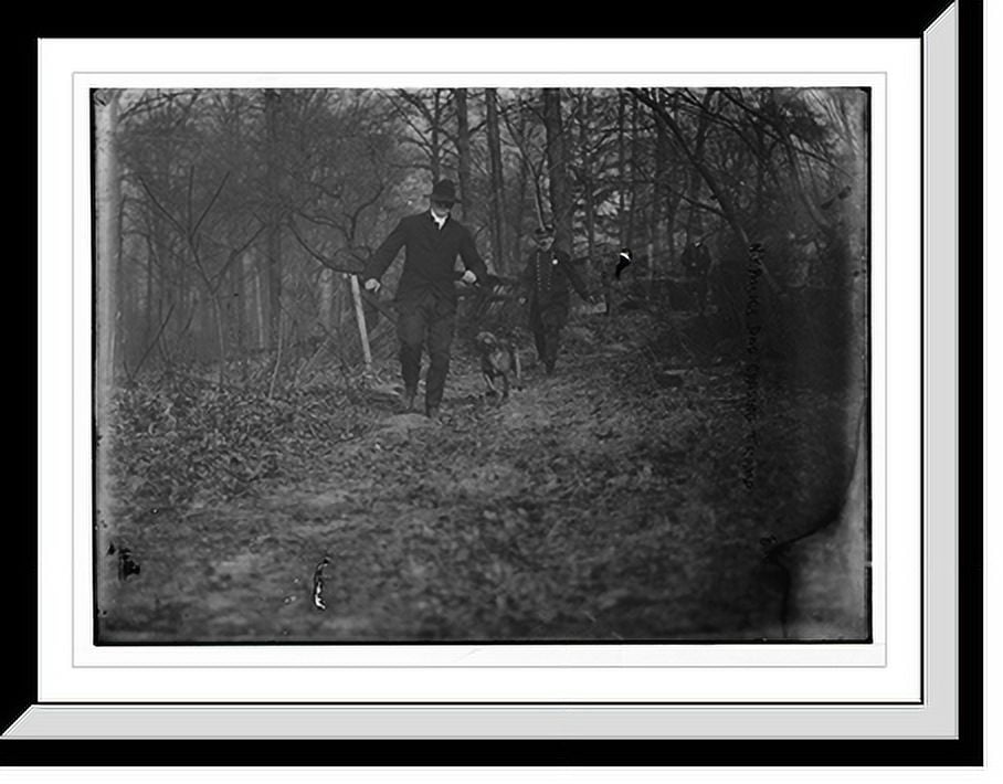 Historic Framed Print, Policeman, police dog chasing tramp, New York ...