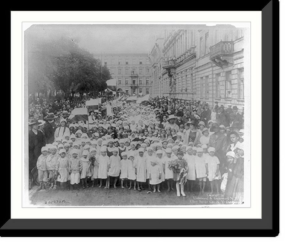 Historic Framed Print, Polish orphans greet U.S. relief commission, 17 ...
