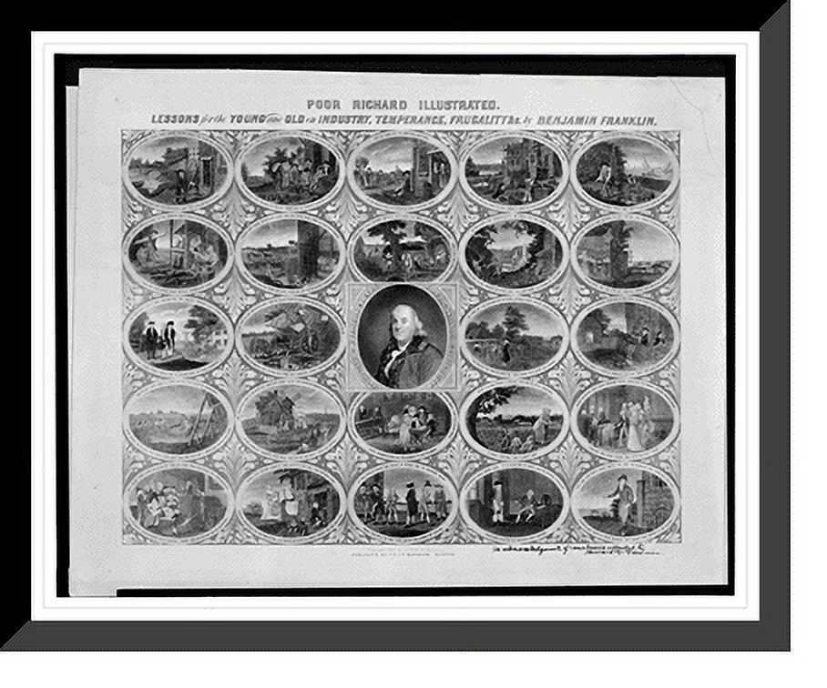 Historic Framed Print, Poor Richard illustrated, lessons for the young ...