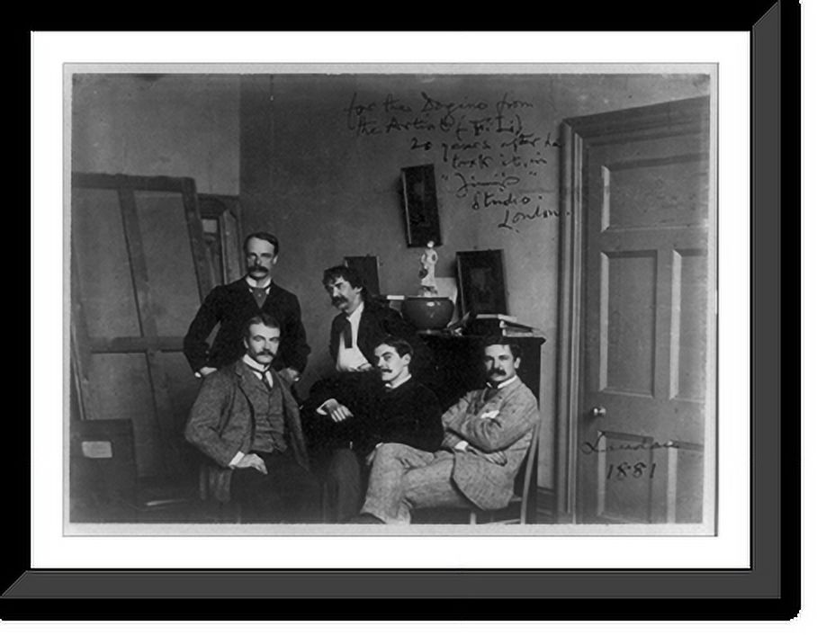 Historic Framed Print, Portrait group in Whistler's London studio photographed in 1881: Julian ...
