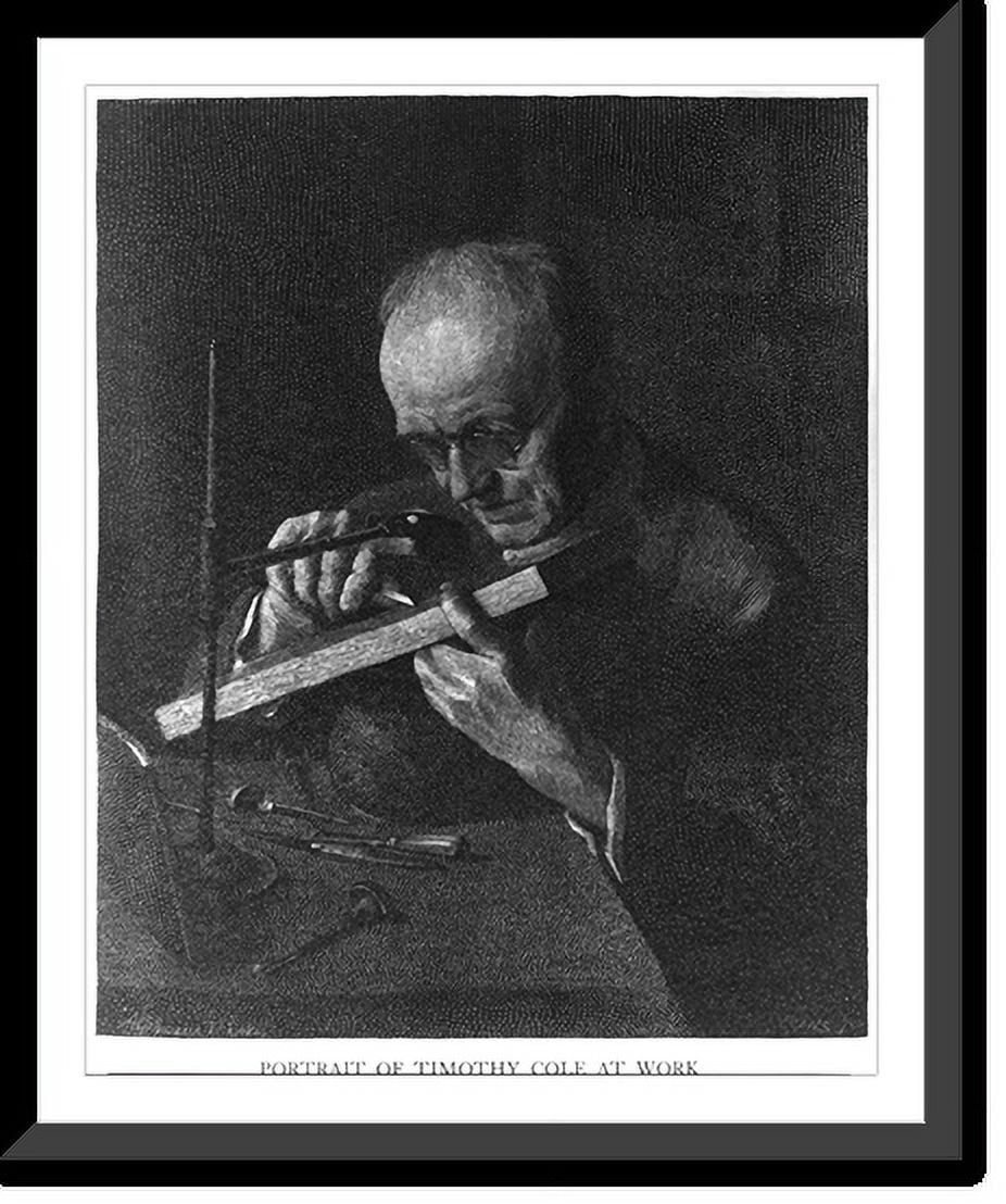 Historic Framed Print, Portrait of Timothy Cole at work, 17-7/8" x 21-7 ...