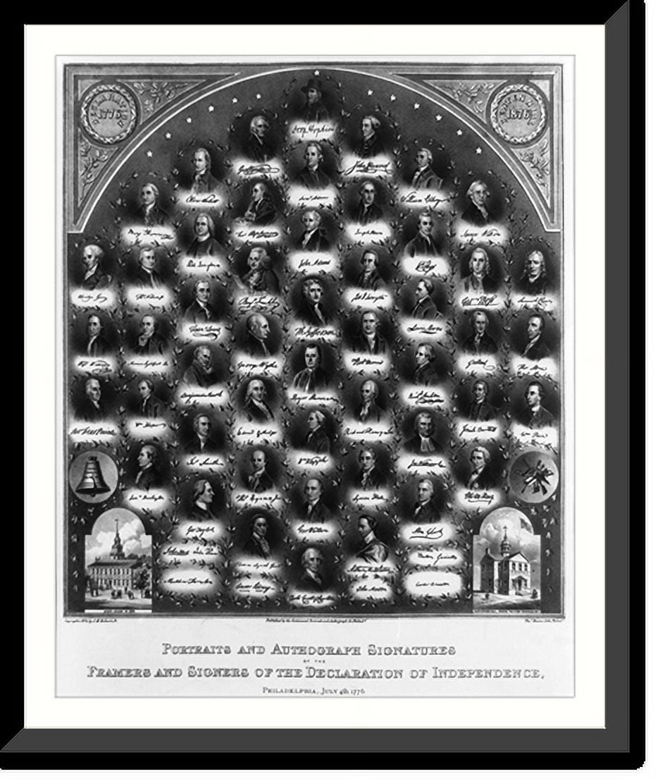 Historic Framed Print, Portraits and autograph signatures of the ...