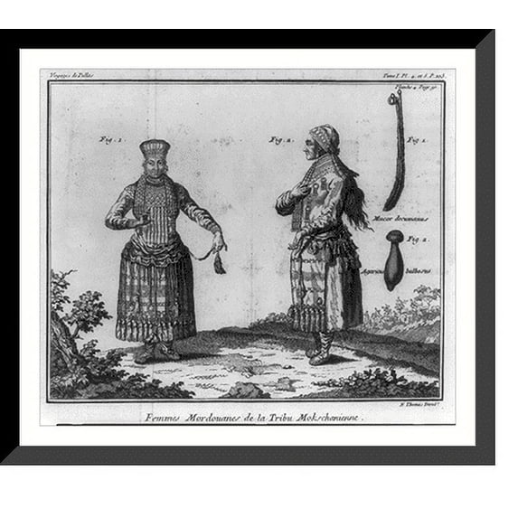 Historic Framed Print, [Portraits of Laplanders, 1770: Mordvinian women ...