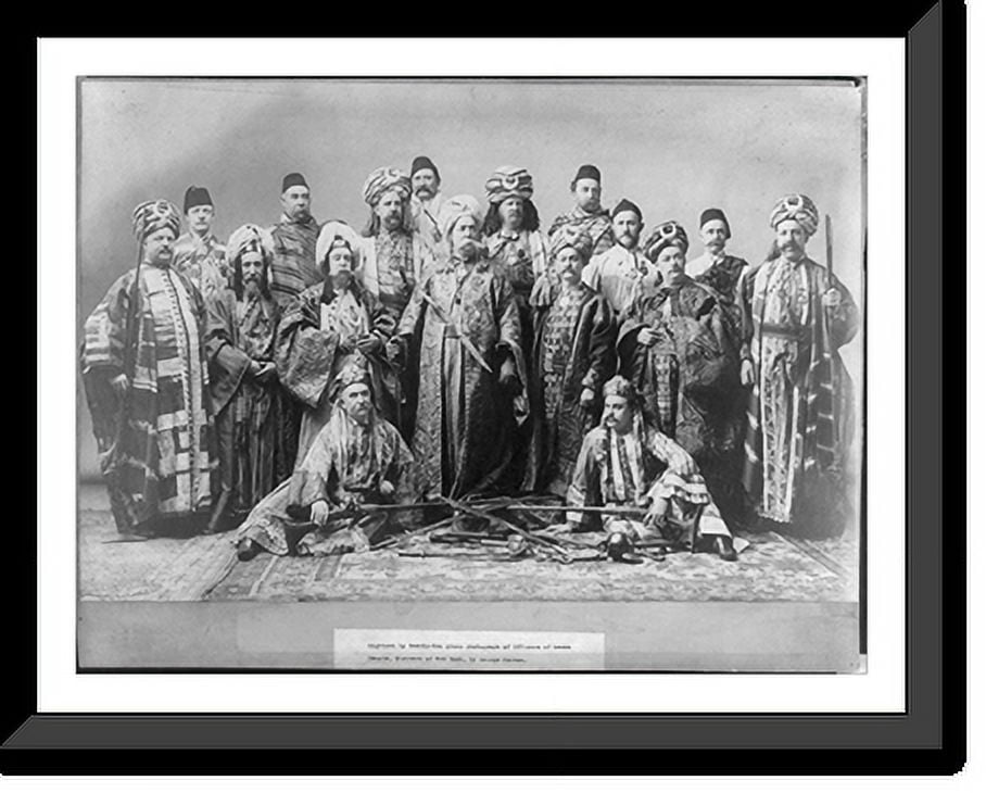Historic Framed Print, [Posed group of officers of Mecca Temple of the ...
