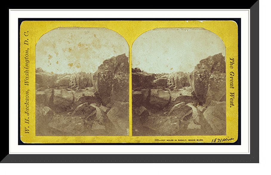 Historic Framed Print, Pot holes in Basalt Snake River., 17-7/8" x 21-7 ...