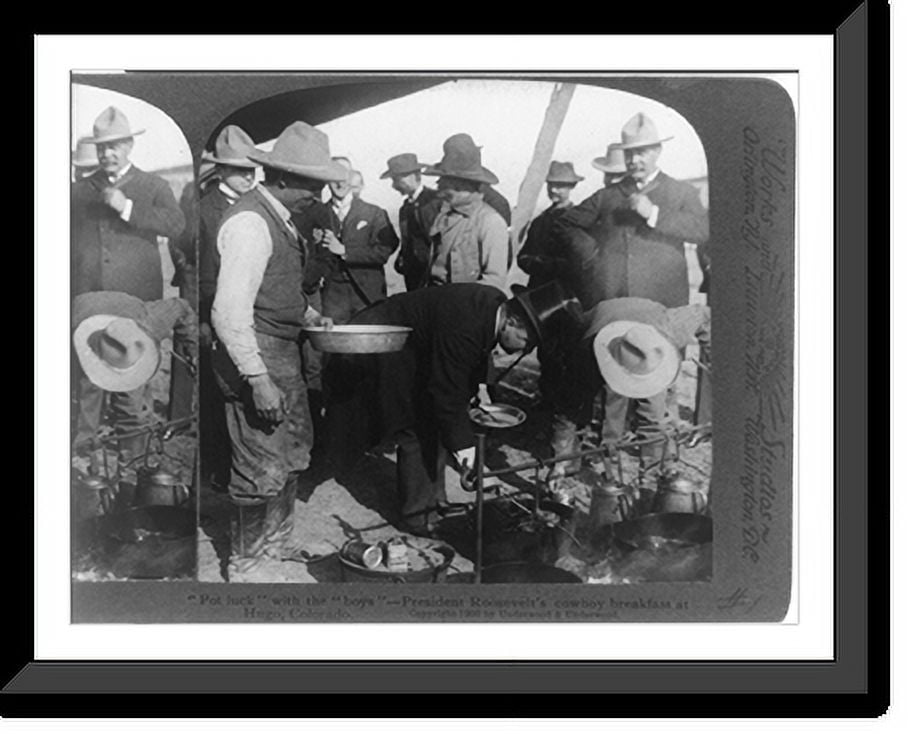 Historic Framed Print, Pot luck with the boys. President Roosevelt's ...