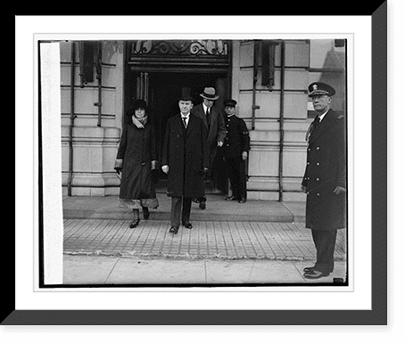 Historic Framed Print, Pres. & Mrs. Coolidge at funeral of Justice Jos ...