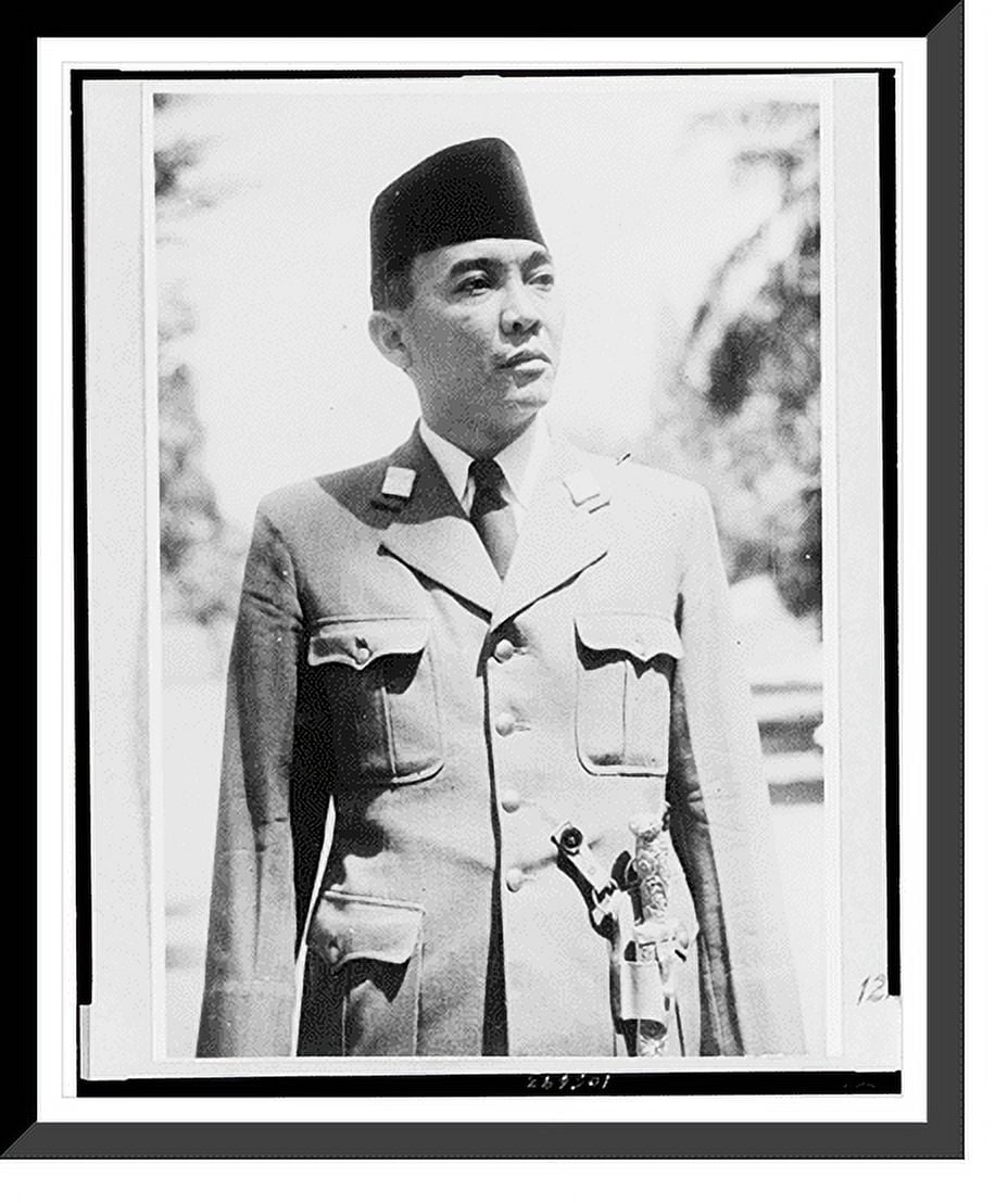 Historic Framed Print, Presiden Repoeblik Indonesia Ir. Soekarno, 17-7/ ...