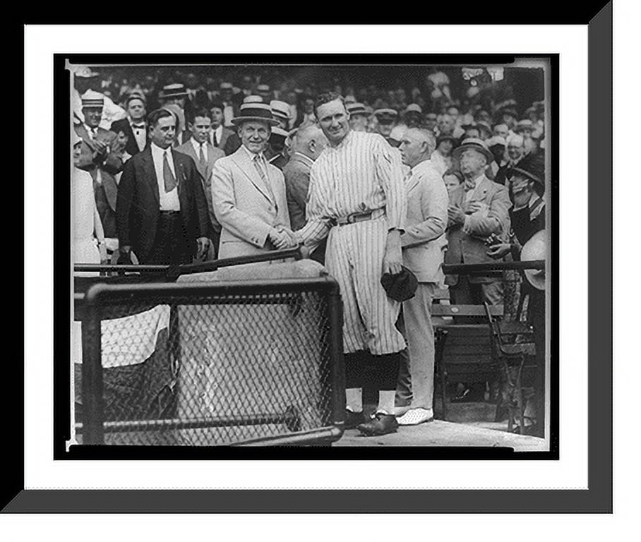 Historic Framed Print, [President Coolidge shaking hands with Walter ...