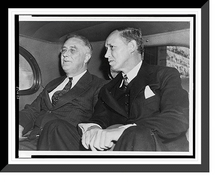 Historic Framed Print, [President Franklin D. Roosevelt (left) with ...