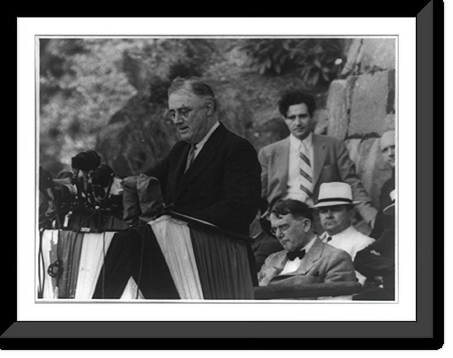 Historic Framed Print, [President Franklin Delano Roosevelt speaking at ...