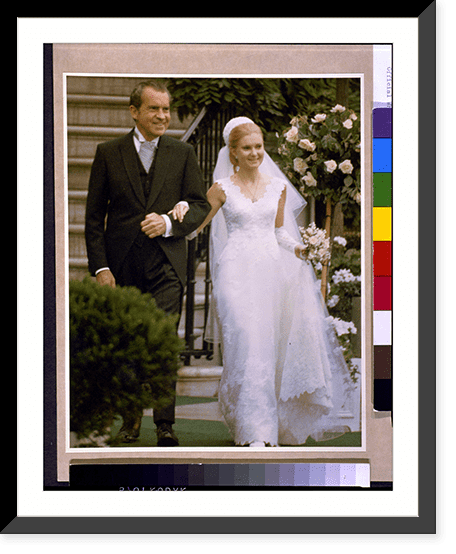 Historic Framed Print, President Nixon and Tricia Nixon at the steps on ...