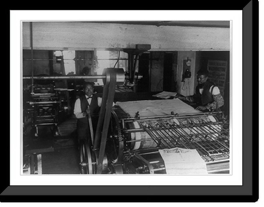 Historic Framed Print, [Press room of the Planet newspaper, Richmond ...