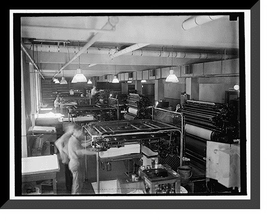 Historic Framed Print, Press room where all maps and charts are printed ...