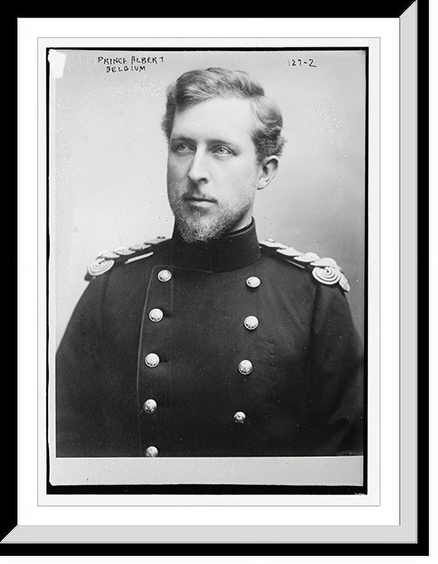 Historic Framed Print, Prince Albert of Belgium, portrait bust, in ...