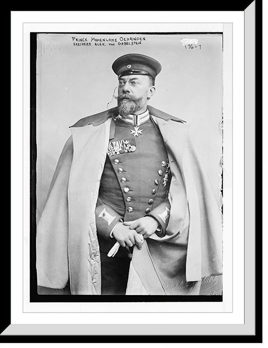 Historic Framed Print, Prince Hohenlohe Oehringen, Freiherr Alex. Von ...