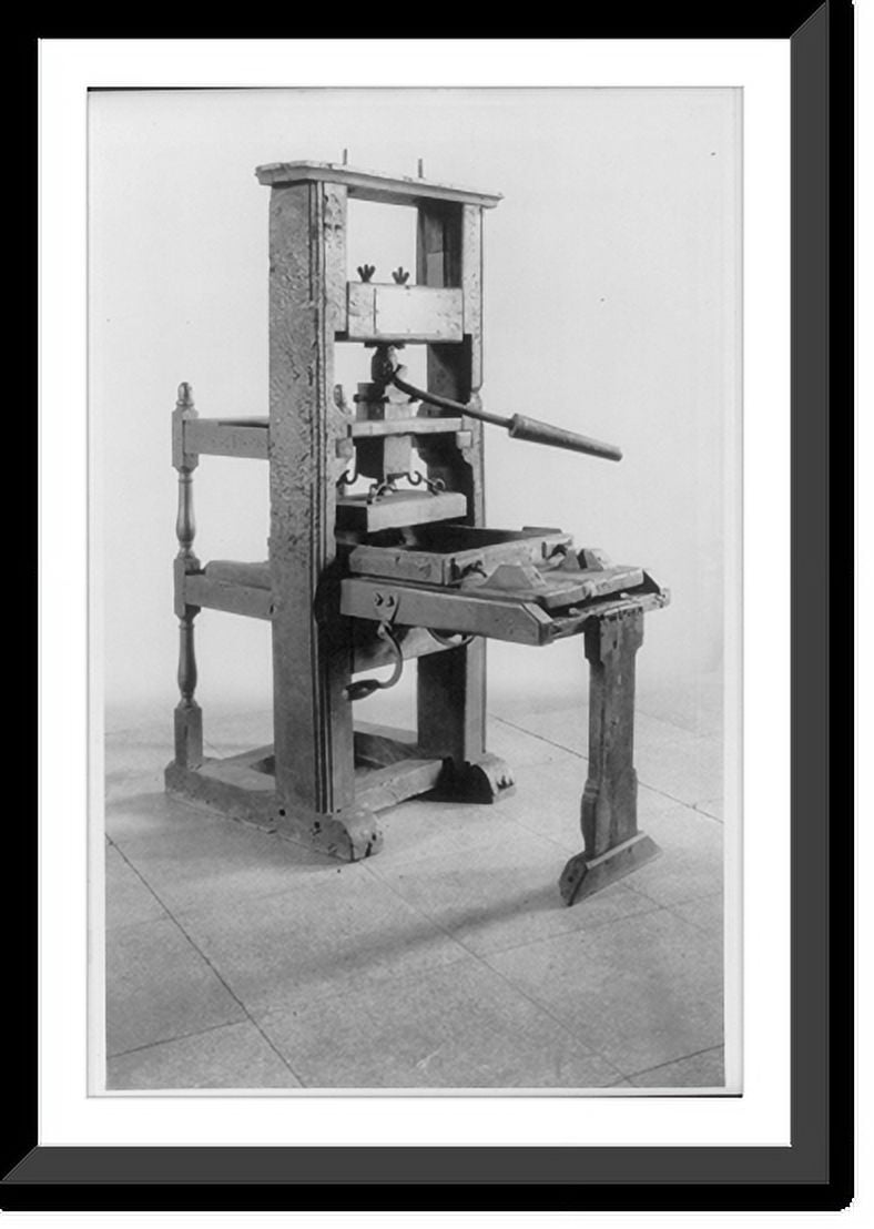Historic Framed Print, [Printing press used by Franklin, 1725-26], 17-7 ...