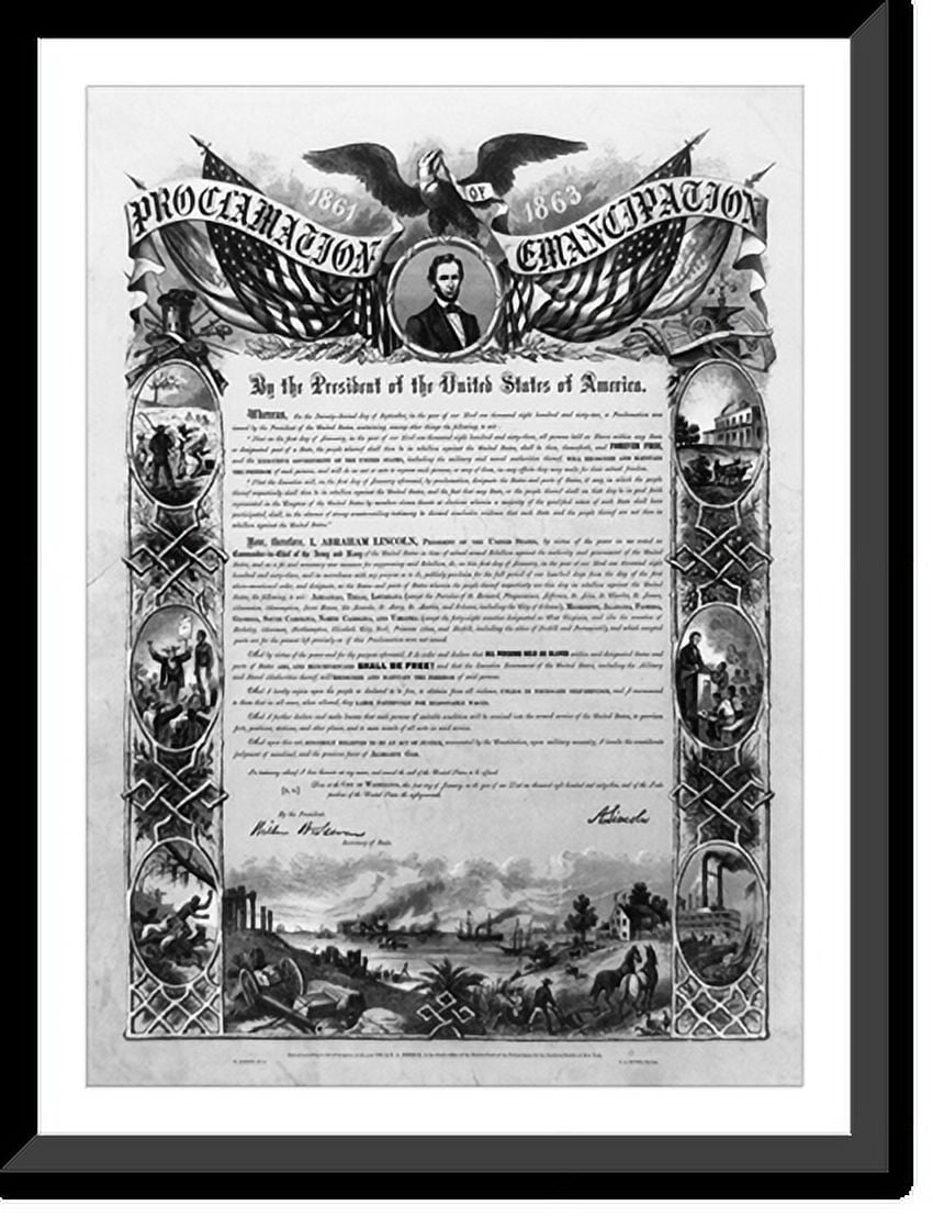 Historic Framed Print, Proclamation of Emancipation by the President of ...
