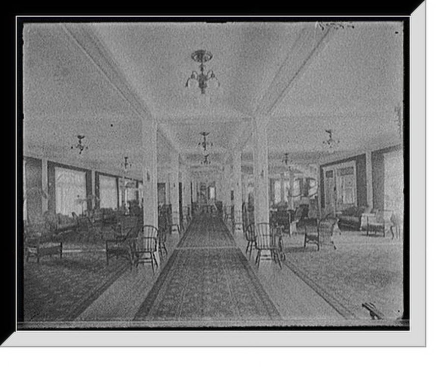Historic Framed Print, [Profile House, lobby concourse, White Mts., N.H ...