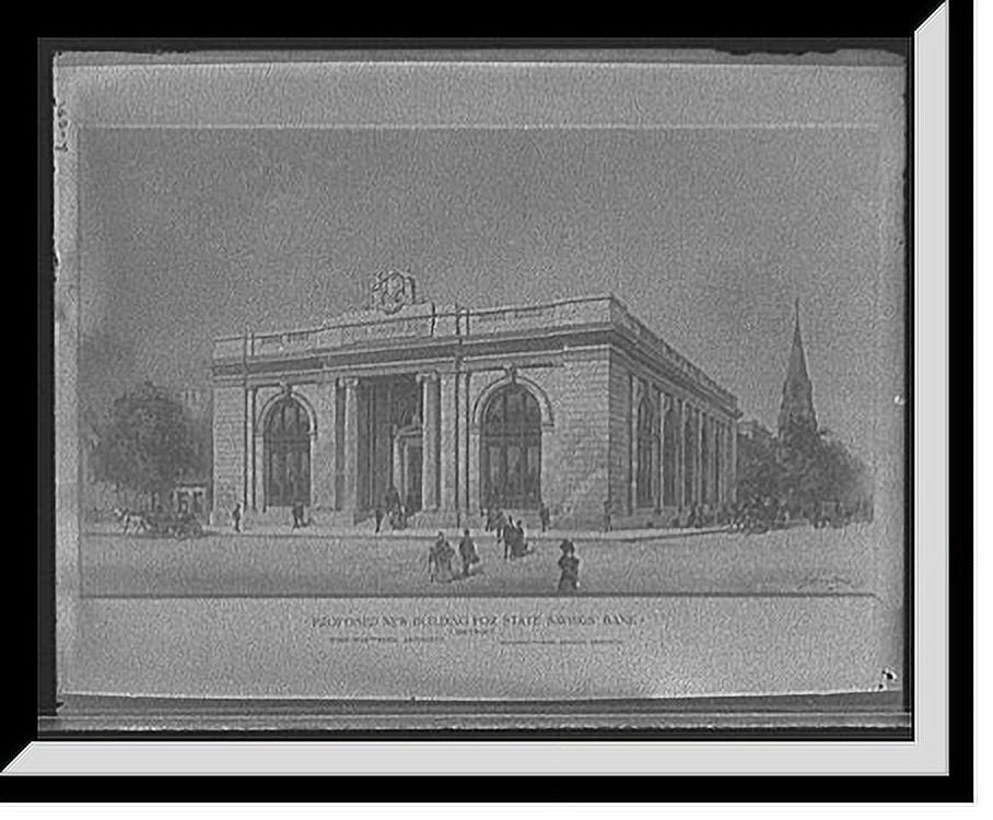 Historic Framed Print, Proposed new building for State Savings Bank ...