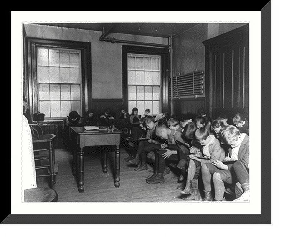 Historic Framed Print, Public school room interior with students - East ...