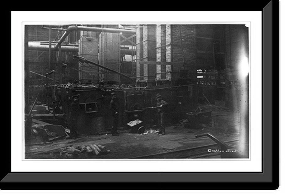 Historic Framed Print, Puddling furnace at Jones and Laughlin [steel ...