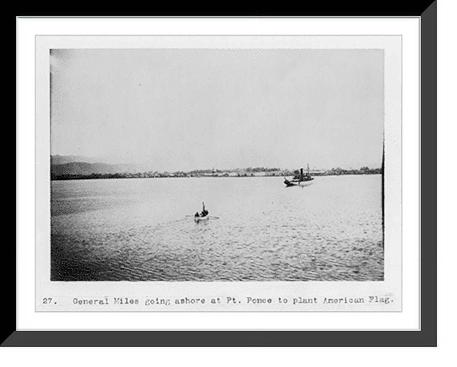 Historic Framed Print, Puerto Rico: General Miles going ashore at Pt ...