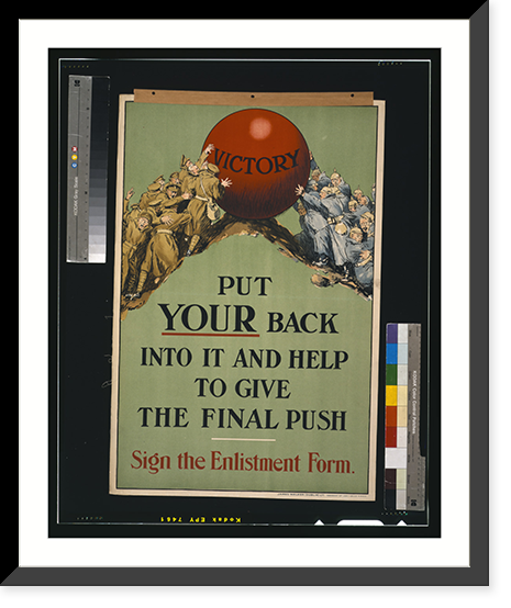 Historic Framed Print, Put your back into it and help to give the final ...