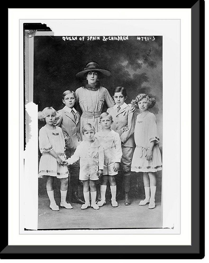 Historic Framed Print, Queen of Sp. & children, 17-7/8" x 21-7/8 ...