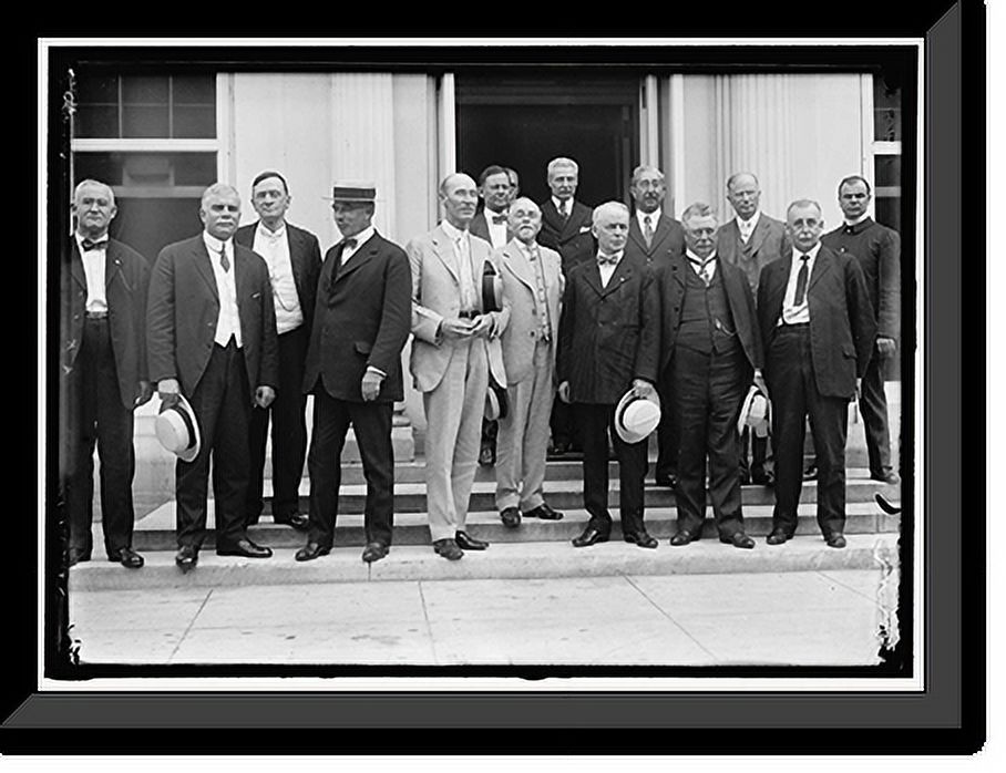 Historic Framed Print, RAILROAD MEN AT WHITE HOUSE. HEADS: W.G. LEE ...