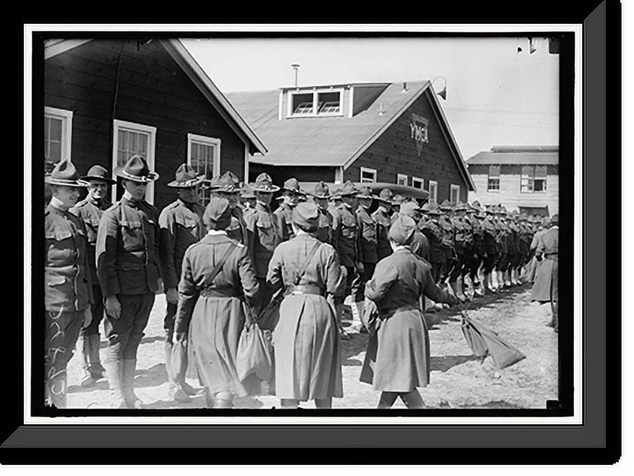 Historic Framed Print, RED CROSS MOTOR CORPS AT CAMP MEIGS - 3, 17-7/8 ...