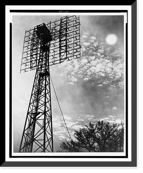Historic Framed Print, [Radar antenna which made contact with the moon ...