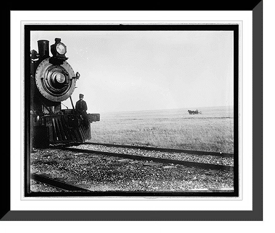 Historic Framed Print, [Railroad and country scene], 17-7/8" x 21-7/8 ...