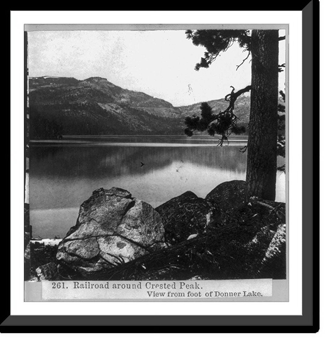 Historic Framed Print, Railroad around Crested Peak. View from foot of ...