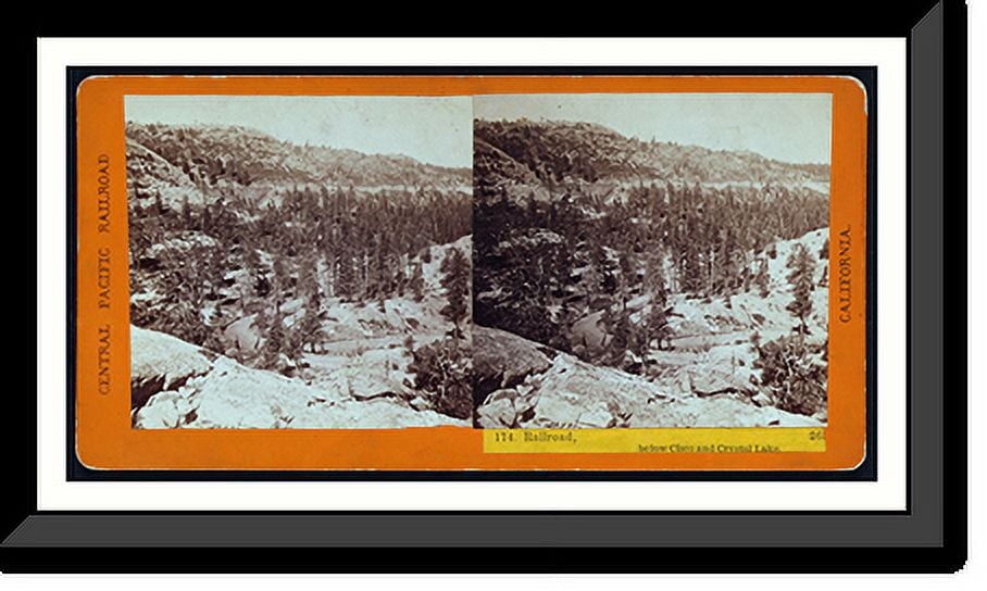 Historic Framed Print, Railroad below Cisco and Crystal Lake, 17-7/8" x ...