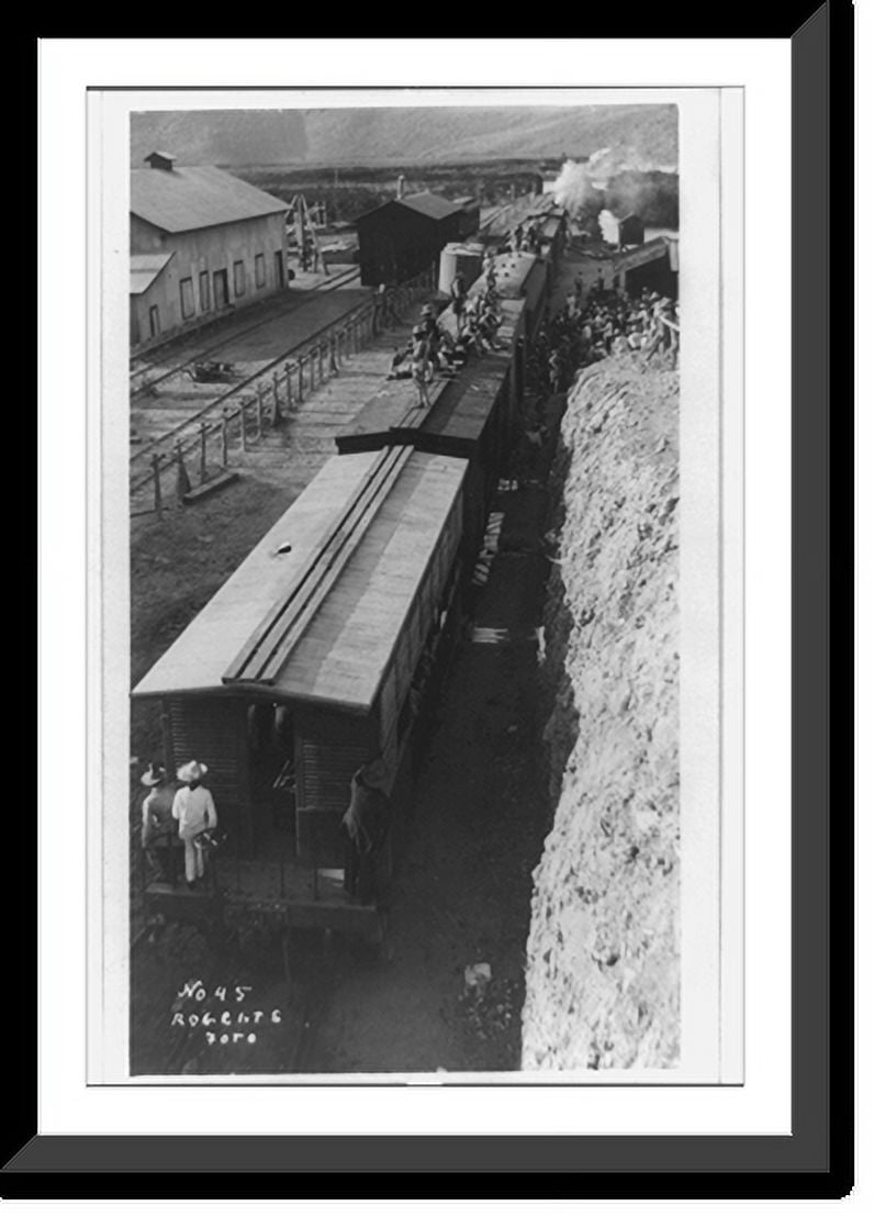 Historic Framed Print, [Railroad trains transporting Insurrectos during ...