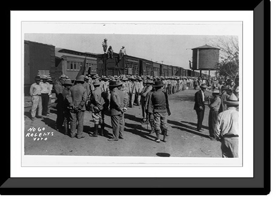 Historic Framed Print, [Railroad trains transporting Insurrectos during ...