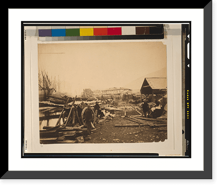 Historic Framed Print, Railway yard, BalaclavaLanding place, railway ...